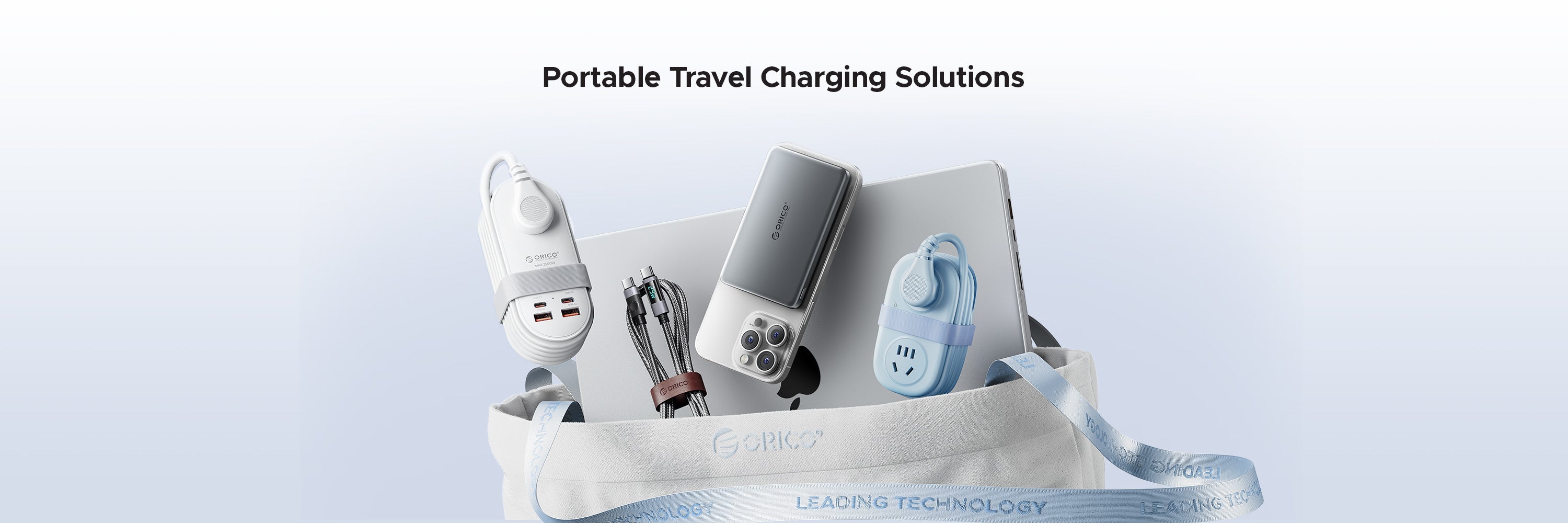 ORICO AP3 PRO Pocket Travel Power Strip with USB-C PD 20W Fast Charging
