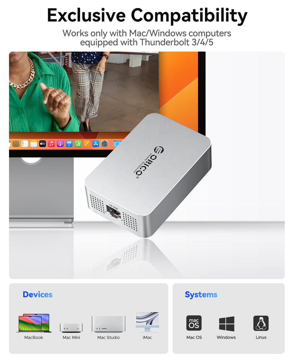 ORICO REA 10GbE Adapter - Thunderbolt 4/USB4, 10Gbps Speed